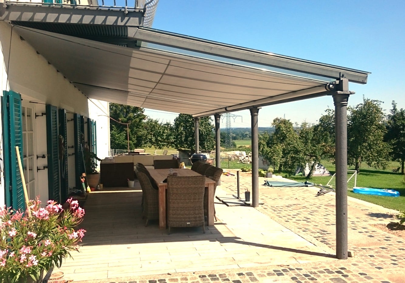 Shade Structure das rollbare Sonnensegel als Unterglas-Beschattung